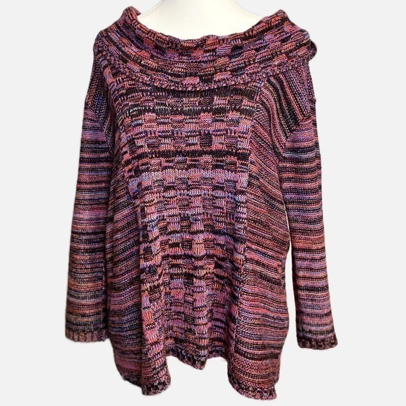 Kim Rogers | Sweaters | Kim Rogers Multicolored Sweater With Cowl Neck ...